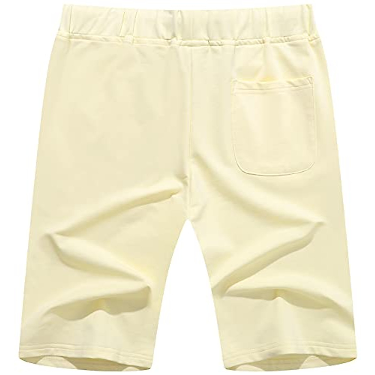 Janmid Men's Casual Classic Fit Cotton Elastic Jogger Gym Shorts Beige XL