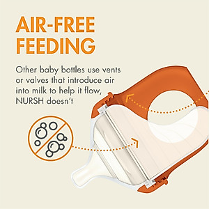 Boon Nursh Reusable Silicone Pouch Baby Bottles - Slow Flow Nipple - Silicone Baby Bottle Pouch and Nipple - Baby Feeding Essentials - Speckle - 0-3 Months - 3 Count - 4 Ounce