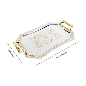 Zerodeko 2 pcs Nuts Platters Golden Holder Snacks Condiments Restaurant Trays Tray Storage Serving Jewelry Dessert Steel Metal with Kitchen Vintage Handles Platter Table Stainless Service