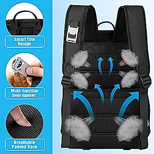 Cooler Backpack with 5 Ice Packs, 32 Cans Insulated Cooler Bag, AMBOR Large Capacity Lunch Backpack with Double Decks, Soft Lightweight Leakproof Cooler Backpack for Men Women Work/Hiking/Camping