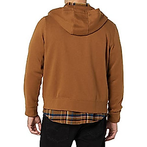 Amazon Essentials Men's Full-Zip Hooded Fleece Sweatshirt (Available in Big & Tall), Toffee Brown, Large