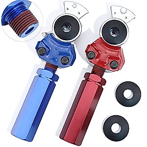 iBroPrat Glad Hand Grips Set with Seals,Gladhand Extension Handles Kit Emergency & Service Brake Air Hose Coupling Connectors for Semi Trucks Trailers Tractors RVs, Glad Hands Parts Red Blue 1 Pair