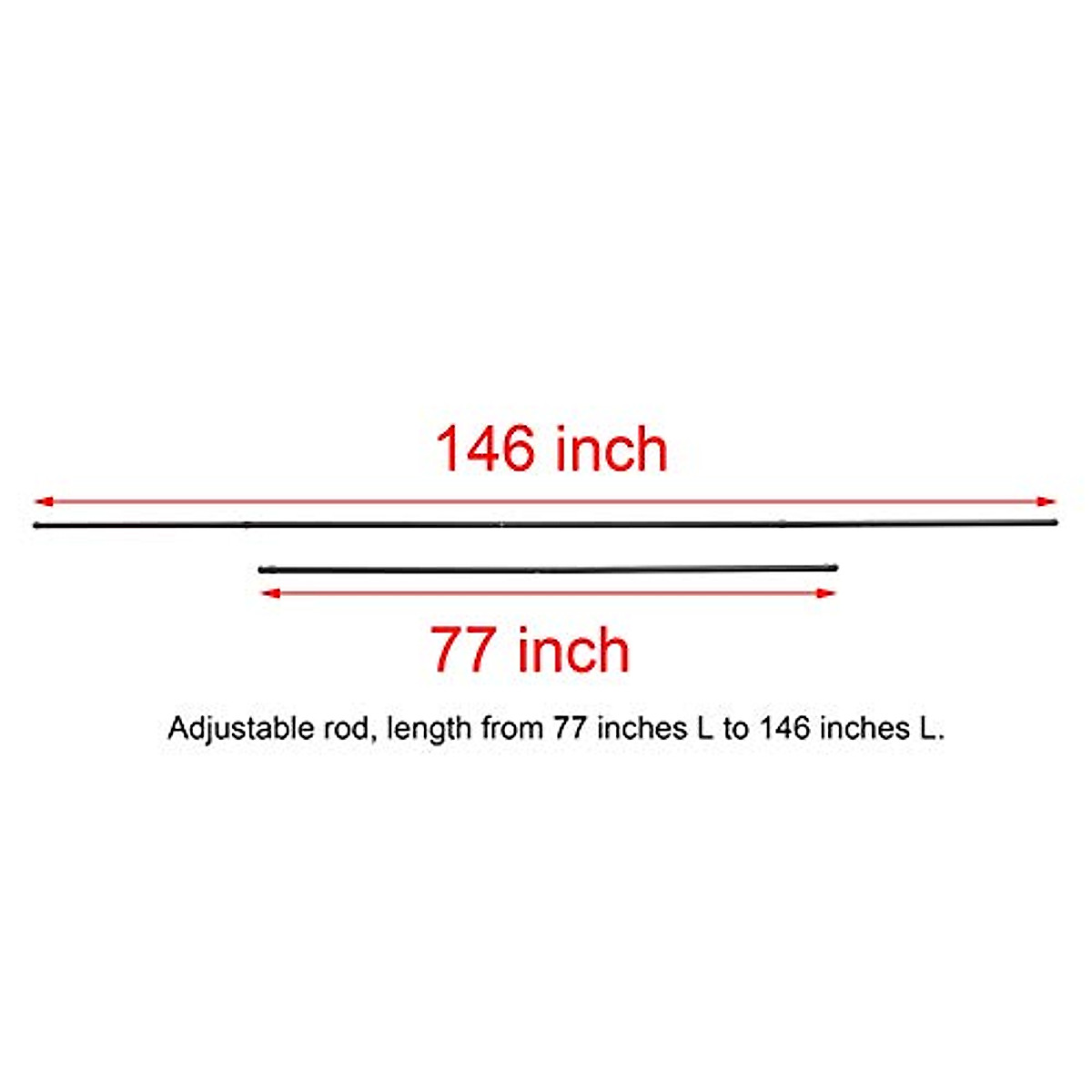 ALISUN Length Adjustable Weight Rods/Pull Tubes for Pergola Canopy (2 Rods Included, from 77 inches to 146 inches)