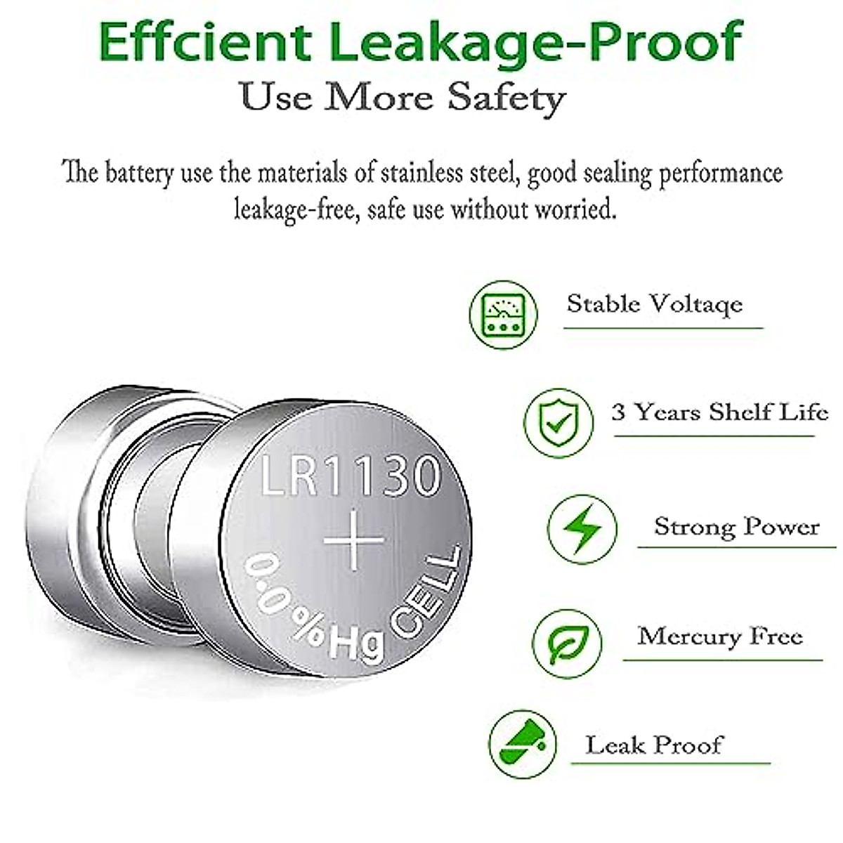 LR1130 AG10 Batteries, High Capacity SG10 389 189 Premium Alkaline Battery 1.5V Button Coin Cell Batteries (20 Count)