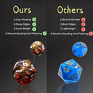 DND Dice Set Dice Set for Dungeons and Dragons Sharp Edge DND Dice Resin DND Dice Polyhedral Dice Set DND Dice Set Sea Magic