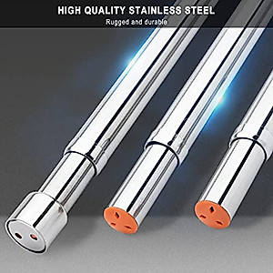 Closet Pole, Closet Rod with Telescopic Adjustment, with Wardrobe Rail Rod Pole Socket and Screws, Clothes Rod for Closet, Suitable for Wardrobes, Cabinets, Bathrooms, Balconies (12.2‘’-20.5‘’)