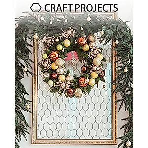 Aboofx Chicken Wire Net for Crafts, 78.7 x 13.7 inch Floral Chicken Wire, Lightweight Hexagonal Chicken Wire Fencing for Crafts Garden Poultry Project, with 100 Pieces Cable Zip Ties