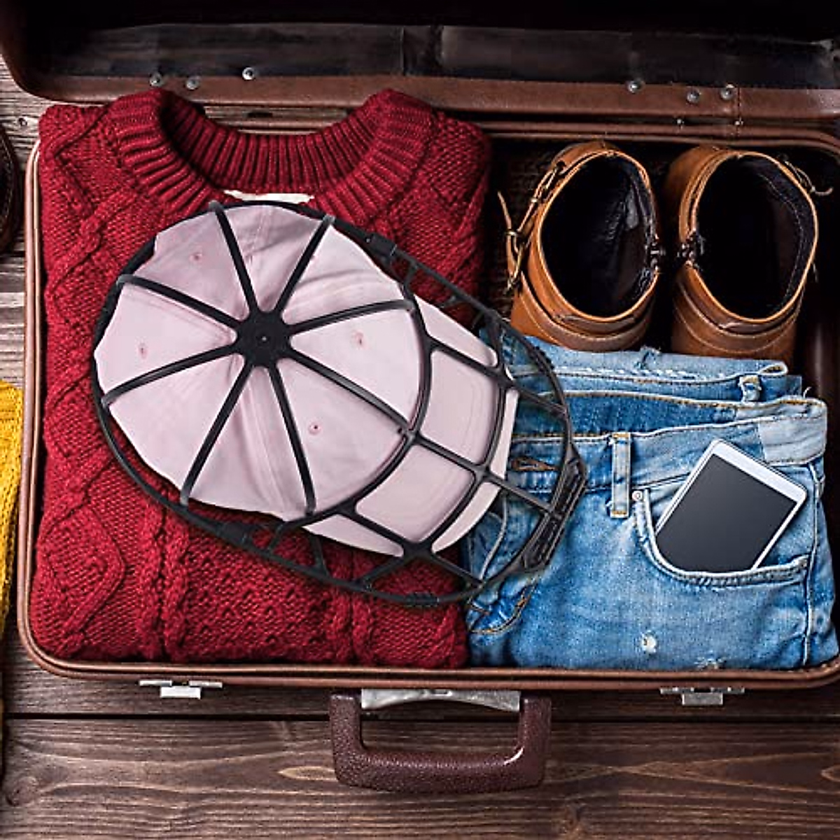 Der Rose 2 Pack Baseball Hat Washer for Washing Machine,Cap Washer Frame Cage,Hat Cleaner Protector Hat Rack for Baseball Caps