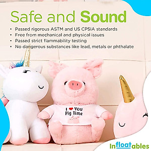 infloatables Pig Stuffed Animal, 12 Inches Pig Plush, Pink Stuffed Pig, Cute Pig Toy for Girls & Boys with I Love You Shirt, Stuffed Pig with Customizable Birth Certificate, Cuddly Piggy Plush