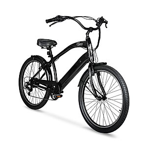Hyper Bicycles E-Ride 26" Men's 36V Electric Cruiser E-Bike with Pedal-Assist, 250W Motor, Black