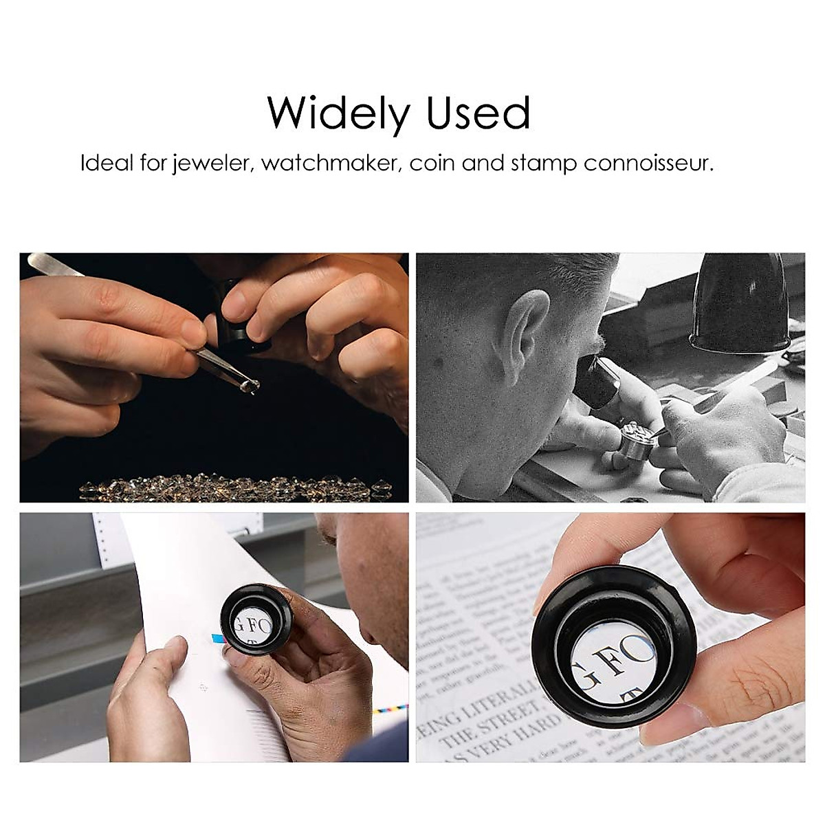 Jewelry Making Tools Portable Jewelry Loupe, Magnifying Glass, Portable Monocular Magnifier Watch Lens Reading Senior Low Vision Antique Models Jewelry Diamonds Gems Coins Stamps Rocks(5X)