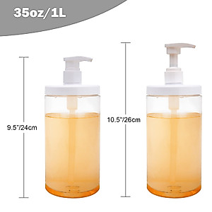 Cosywell Pump Bottle Dispenser Plastic Pump Bottles Refillable Bottles Wide Mouth Jar Style Empty Pump Bottles Bathroom Shower Containers for Lotion Shampoo Conditioner (White, 3X 1000ml)
