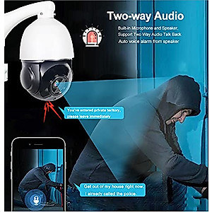 Alptop Outdoor 5MP PTZ IP POE Dome Security Camera 30x Optical Zoom Pan Tilt 250FT IR Night Vision Motion Detection Remote View RTSP Audio Compatible with Onvif Protocol