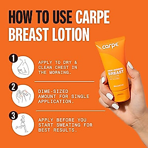Carpe Sweat Absorbing Breast - Helps Keep Your Breasts and Skin Folds Dry - Sweat Absorbing Lotion - Helps Control Under Breast Sweat - Great For Chafing and Stain Prevention