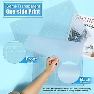 Semi-transparent Cutting Mat 18" x 12" Self Healing Sewing Mat, Idemeet Rotary Cutting Sewing Mat for Crafts, 5-Ply Blade Table Protector for Fabric Leather Cutting Quilting Modeling Hobby Project, A3