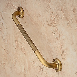 Shower Grab Bar, 17.7 inch Grab Bars for Bathtubs Showers Bathroom, Anti Slip Brass Shower Grabs for Seniors