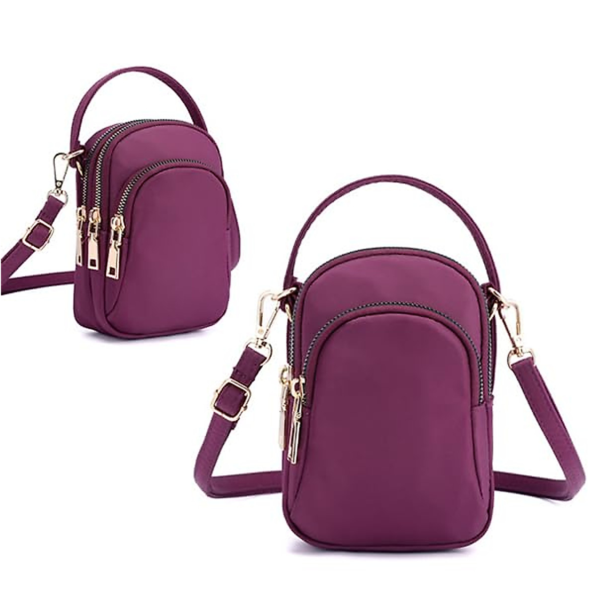 Toniker Nylon Multi-Pockets Small Crossbody Bags Cell Phone Purse Smartphone Wallet for Women with Handy Carry