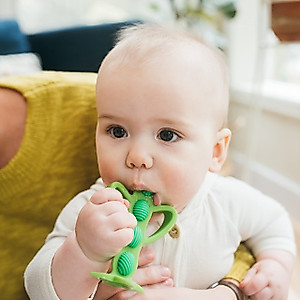 Dr. Brown's Peapod Teether + Training Toothbrush, Help Soothe Baby's Sore Gums, Soft 100% Silicone, BPA Free, 3m+