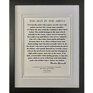 Motivational Quote. The Man In The Arena by Theodore Roosevelt on 11x14 Archival Parchment
