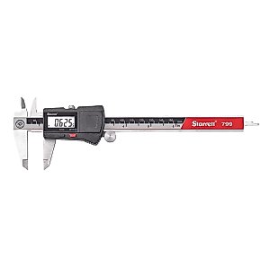 Starrett Stainless Steel Electronic Slide Caliper - 0-6" Range, 0005" Resolution, LCD Display, Fine Adjustment Thumb Wheel, in/mm Conversion - EC799A-6/150