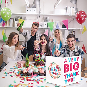 Giant Thank You Card with Envelope, 14 x 22 Inch Very Big Thank You Jumbo Greeting Card, Oversize Group Team Card Jumbo Message Greeting Cards for Wedding Graduation Baby Shower Party Gift (modern)