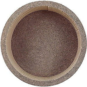 FluffyDream Cat Scratcher Post & Board, Round Cat Scratching Lounge Bed, Durable Pad Prevents Furniture Damage, 17.32'' x 17.32''x 6.11''