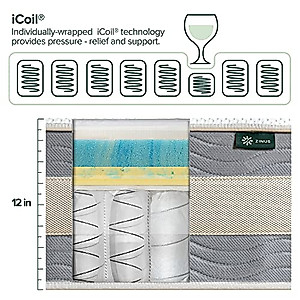ZINUS 12 Inch Green Tea Cooling Gel Memory Foam Hybrid Mattress / Pocket Innersprings for Motion Isolation / Edge Support, Full White