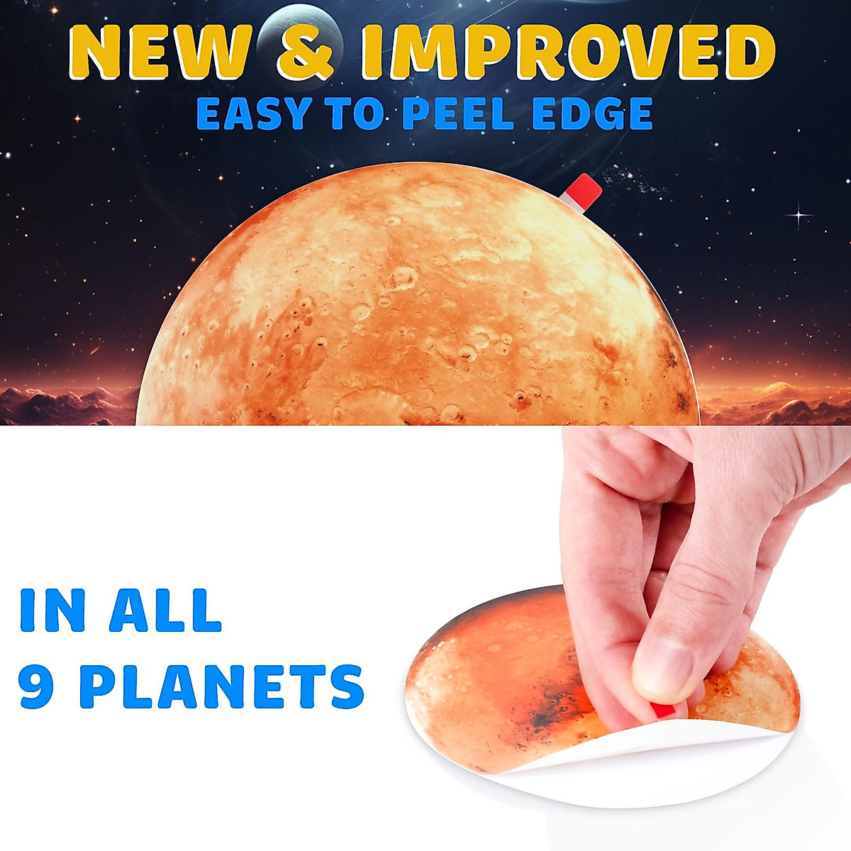 Glow in The Dark Stars and Planets, Bright Solar System Wall Stickers -Glowing Ceiling Decals for Kids Bedroom Any Room,Shining Space Decoration, Birthday Christmas Gift for Boys and Girls (Green)