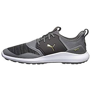 Puma Golf Men's Ignite Nxt Lace Golf Shoe, Quiet Shade-Puma Team Gold-Puma Black, 10.5 M US