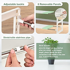 aceyoon Under Sink Organizer and Storage, 2 Tier Expandable Kitchen Under Sink Shelf With 2 Pull Out Drawers and 6 Removable Panels, Adjustable Under Sink Cabinet Rack for Bathroom/Balcony/Cloakroom