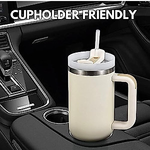 PureElement 40 oz Adventure Quencher Tumbler H2.0 with Handle and Straw | New Easy Grip | Double Wall Stainless Steel Insulated Design | Resistant and Durable | Dupe Mug Cup (Chambray)