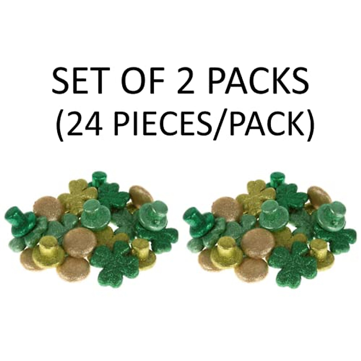 Hobbu Lobby Glitter Top Hat, Coin, & Clover Filler- Set of 2 Packs