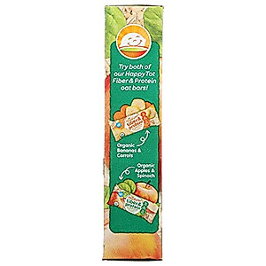 Happy Tot Organics Fiber & Protein Soft-Baked Oat Organic Toddler Snack Apple & Spinach, Organic Gluten Free Kosher Non-GMO, 4.4 Ounce Bars (pack of 5)