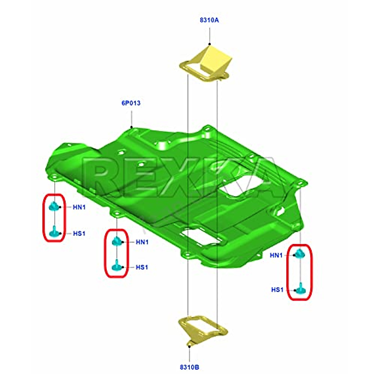 Rexka 10 Sets T30 Engine Splash Shield Guard Undertray Cover Screws Bolt Nut Clip Kit Compatible with Ford Focus Fusion Escape Explorer C-Max Transit Connect Lincoln MKC