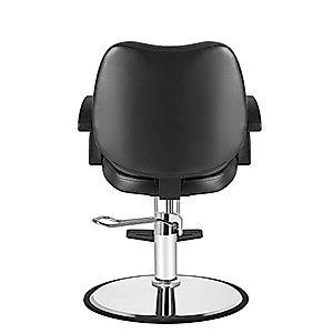 Beautymega Black Round Base Styling Salon Chair Hydraulic Pump Barber Chair All Purpose Beauty Salon Equipment