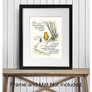Winnie Wall Art - Pooh Kids Room Decor - Boys Room Decor - Little Girls Bedroom Decor - Baby Nursery Decor - Wall Decor for Toddlers - Inspirational Positive Quotes Picture Poster print