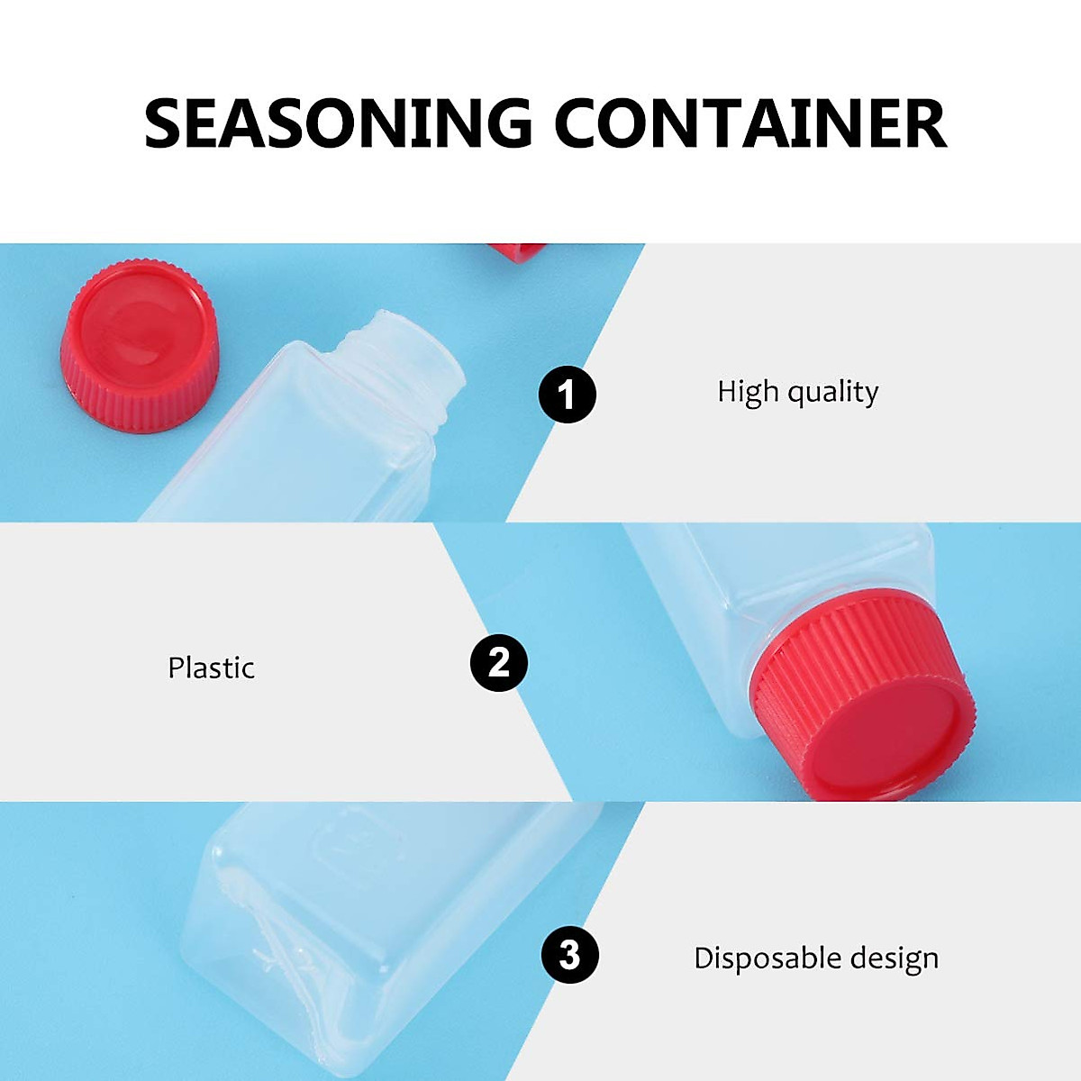 BESTOYARD 100pcs Bento Soy Sauce Case Container Vinegar Dispenser Bottles Plastic Condiment Bottles for Sushi Sashimi Salads Square 6.5ml