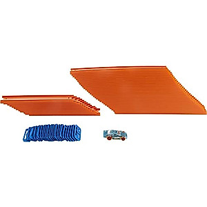 Hot Wheels Track Builder Car & MEGA Track Pack, 87 Component Parts for 40-Ft of Track & 1:64 Scale Toy Car [Amazon Exclusive]