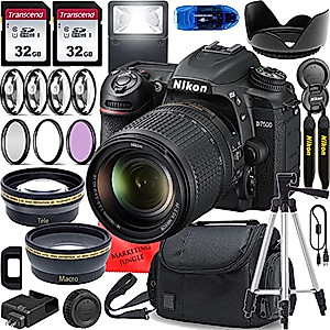 Nikon D7500 DSLR Camera with AF-S DX NIKKOR 18-140mm f/3.5-5.6G ED VR Lens Bundle with Accessories (Wide Angle and Telephoto Lens, 3 Piece Filter Kit, Macro Close Up Filter Set, 64Gb Memory and More)