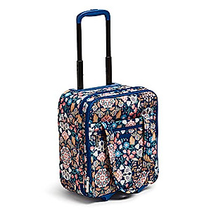 Vera Bradley Women's Softside Underseat Rolling Work Bag, Enchanted Mandala Blue, One Size