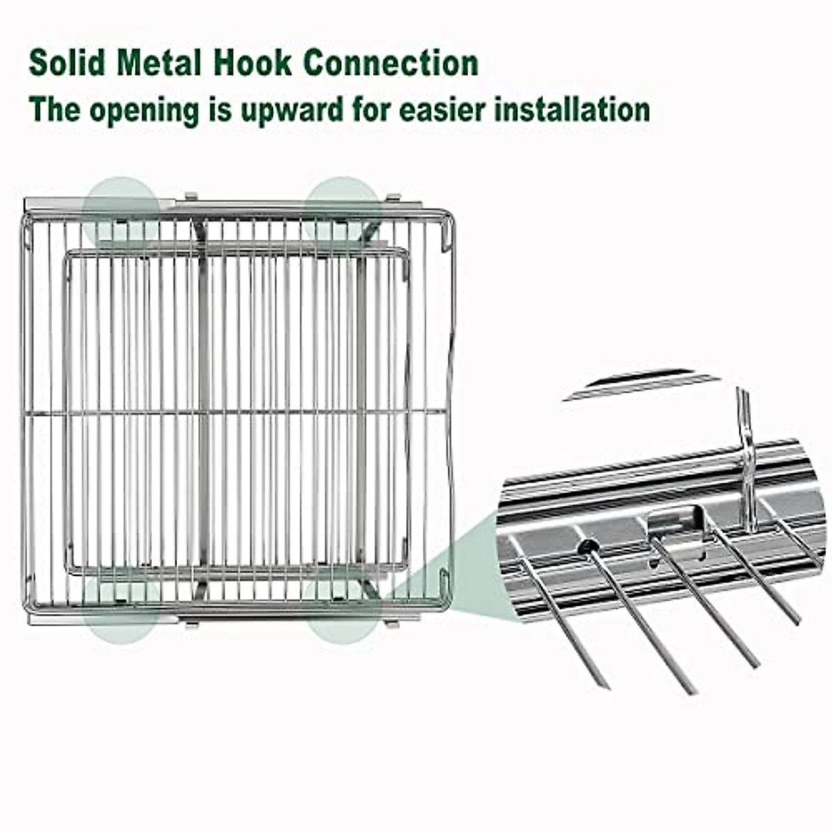 DINDON 2 Tier Pull Out Cabinet Organizer (20" W X 21" D), Double Tier Wire Basket Slide Out Shelf Storage for Kitchen Base Cabinet Organization ​for Kitchen, Pantry, Bathroom, Chrome