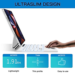 Tiaota Magnetic Keyboard Case for iPad Pro 11/10.9‑inch (3rd/2nd gen and ipad Air 5th gen), Magic Keyboard Case with iPadOS Shortcuts, Floating Cantilever Stand, with Backlit, Multi-Touch Trackpad