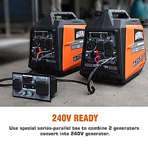 GENMAX Portable Generator,4000W ultra-quiet145cc Engine &Parallel and Series Ready, EPA & CARB Compliant, Eco-Mode Feature, Ultralightweight for Backup Home Use & Camping (GM4000iSAPC)