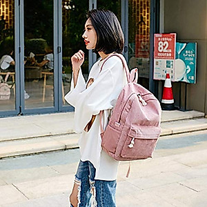 Women Cute Bags Corduroy Backpack for Girls College Style Backpack Travel Bag Student Bag Large Capacity Middle Student Bag