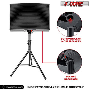 5 Core Speaker Stand Tripod Floor Adjustable Up to 60 Inch DJ Studio Monitor Stands Pole Mount - SS HD 1PK 5FT