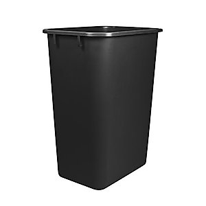 Storex Large Waste Basket 15.5 x 11 x 20.75 Inches, Black (STX00700U01C)