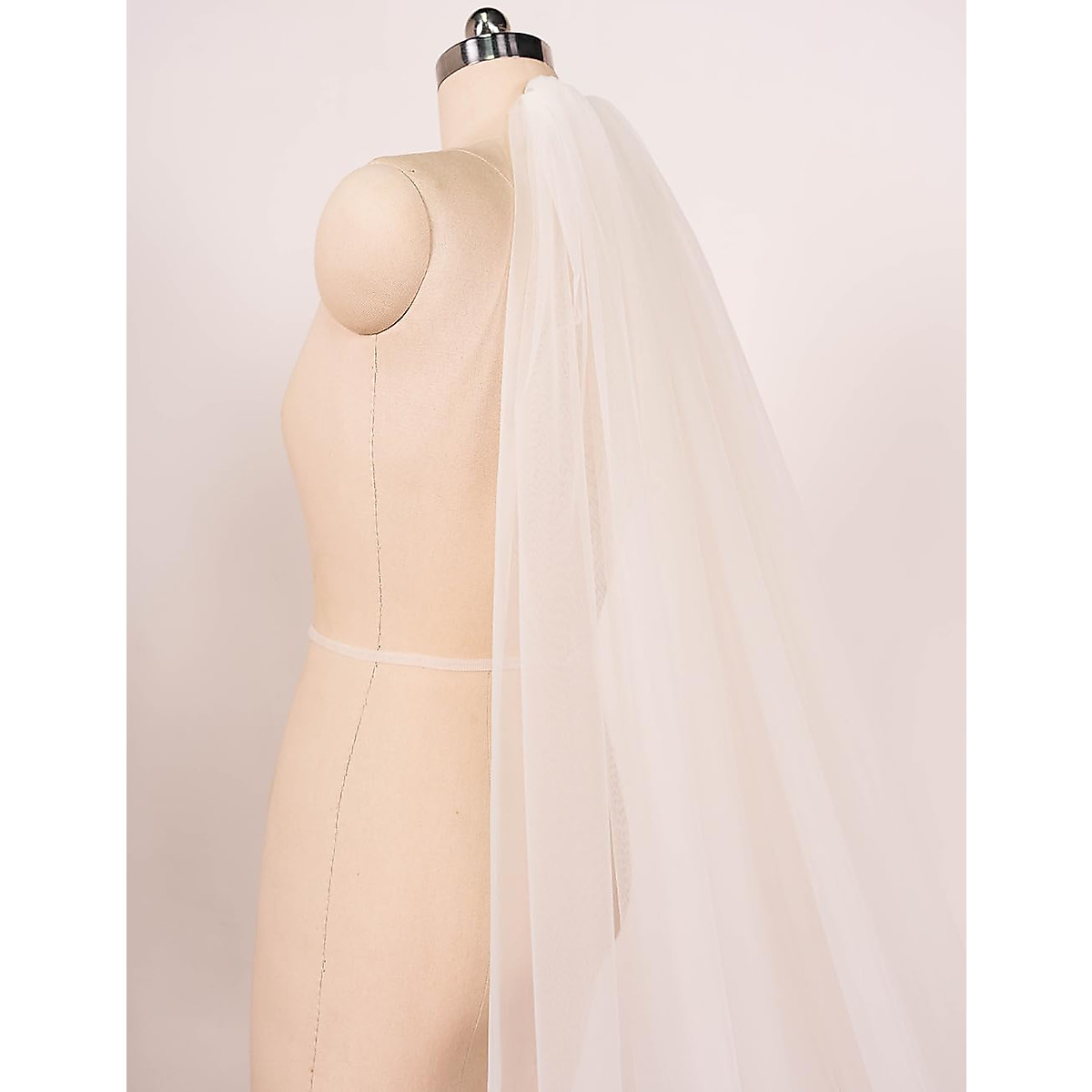 EllieWely 1 T Cathedral Length Floral Lace Appliques Wedding Bridal Veil Ivory