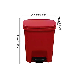 DNCG Step-On Trash Can, Kitchen Garbage Bin with Soft Close Lid, Waste Bin Protection, Rectangular Trash Can Foot Pedal Operation for Bathroom, Kitchen, Refer to description, Ruby red