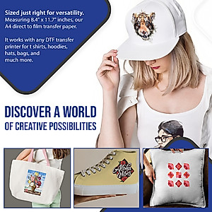 Imago Ink DTF Transfer Film 30 Sheets 8.4 x 11.7 Inches - Double Sided Matte Finish A4 PET Heat Transfer Paper for T Shirts and Clothing - Upgraded Premium Direct to Film for All Fabrics