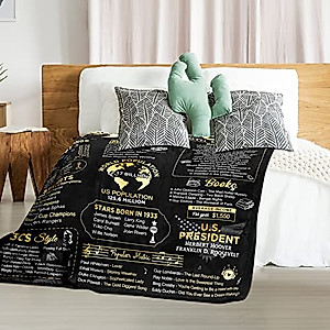 90th Birthday Decorations for Women Men,Happy 90th Birthday Gifts for Men Women,90th Birthday Gift Ideas,Great Birthday Gifts for 90 Year Old Grandparents Dad Mom,Back in 1933 Throw Blanket 60x50 Inch